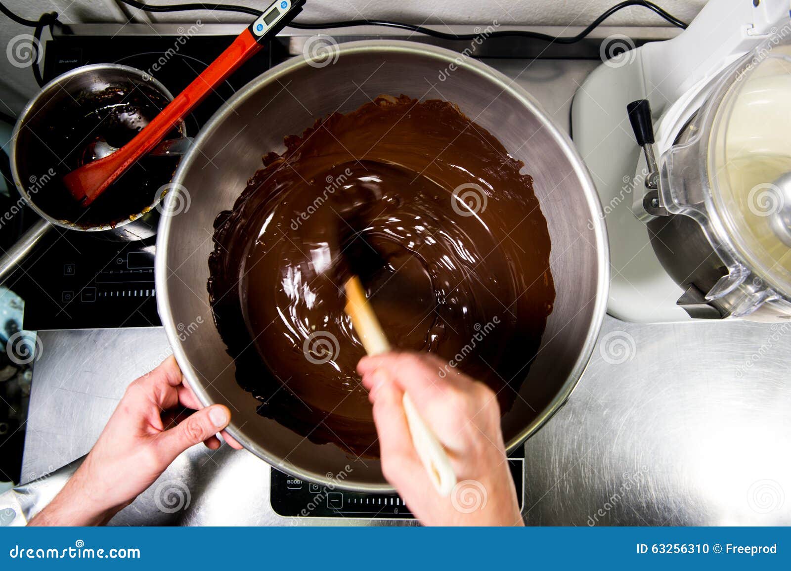 Blending Chocolate Cake in a Pastry Stock Photo - Image of chocolate ...