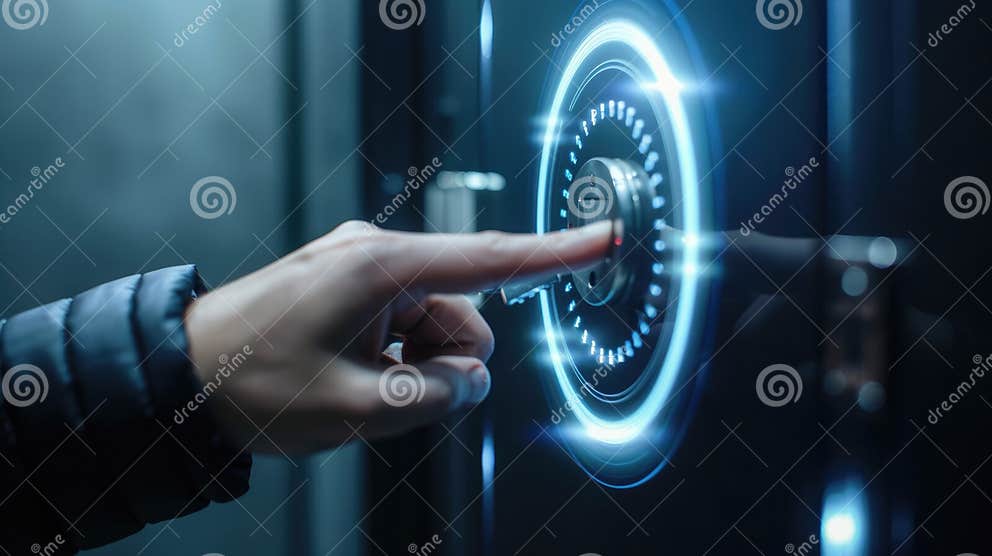 Blending Physical and Digital Security, a Close-up of a Hand Placing a ...