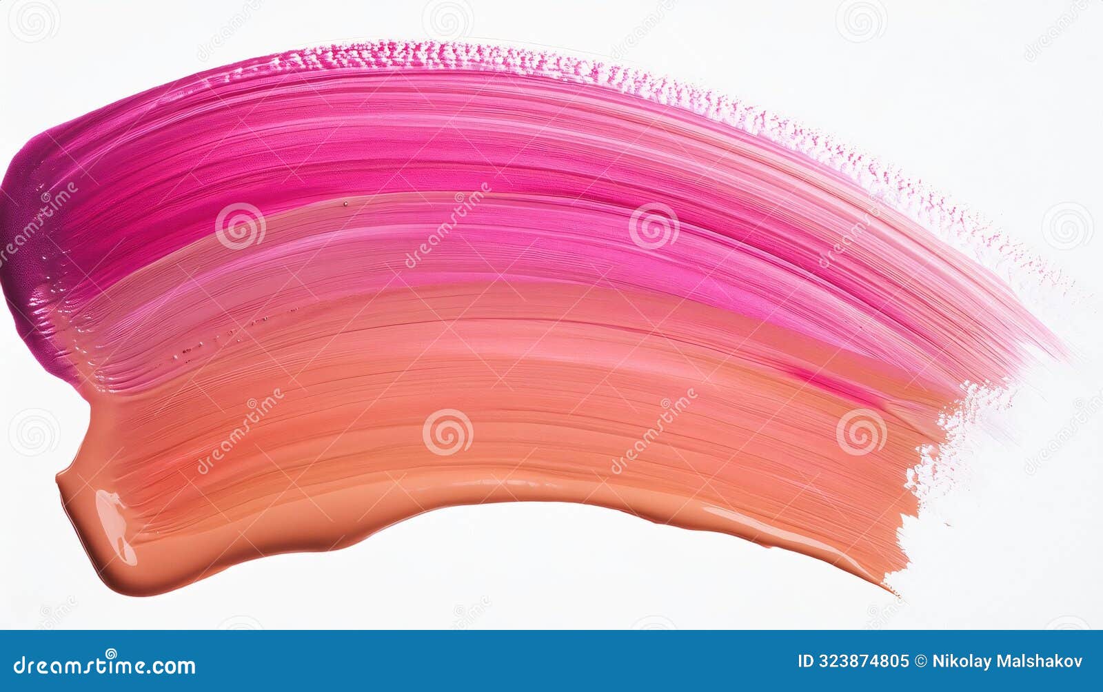 Blending Pink and Orange Paint in this Brush Stroke Stock Image - Image ...