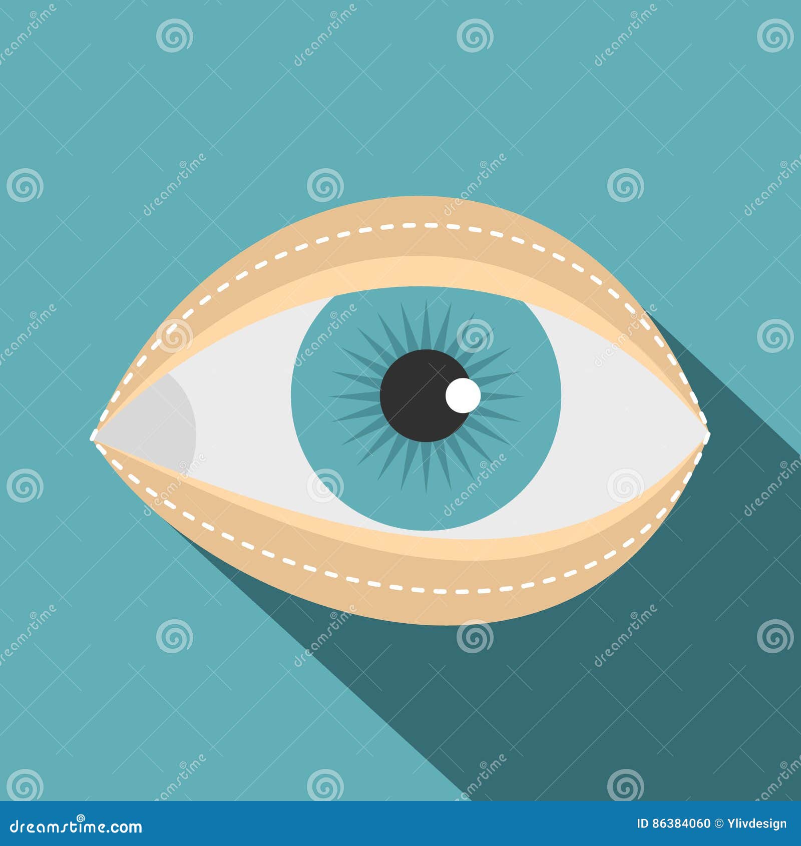 Blepharoplasty Icon, Flat Style Stock Vector - Illustration of care, adult: 86384060