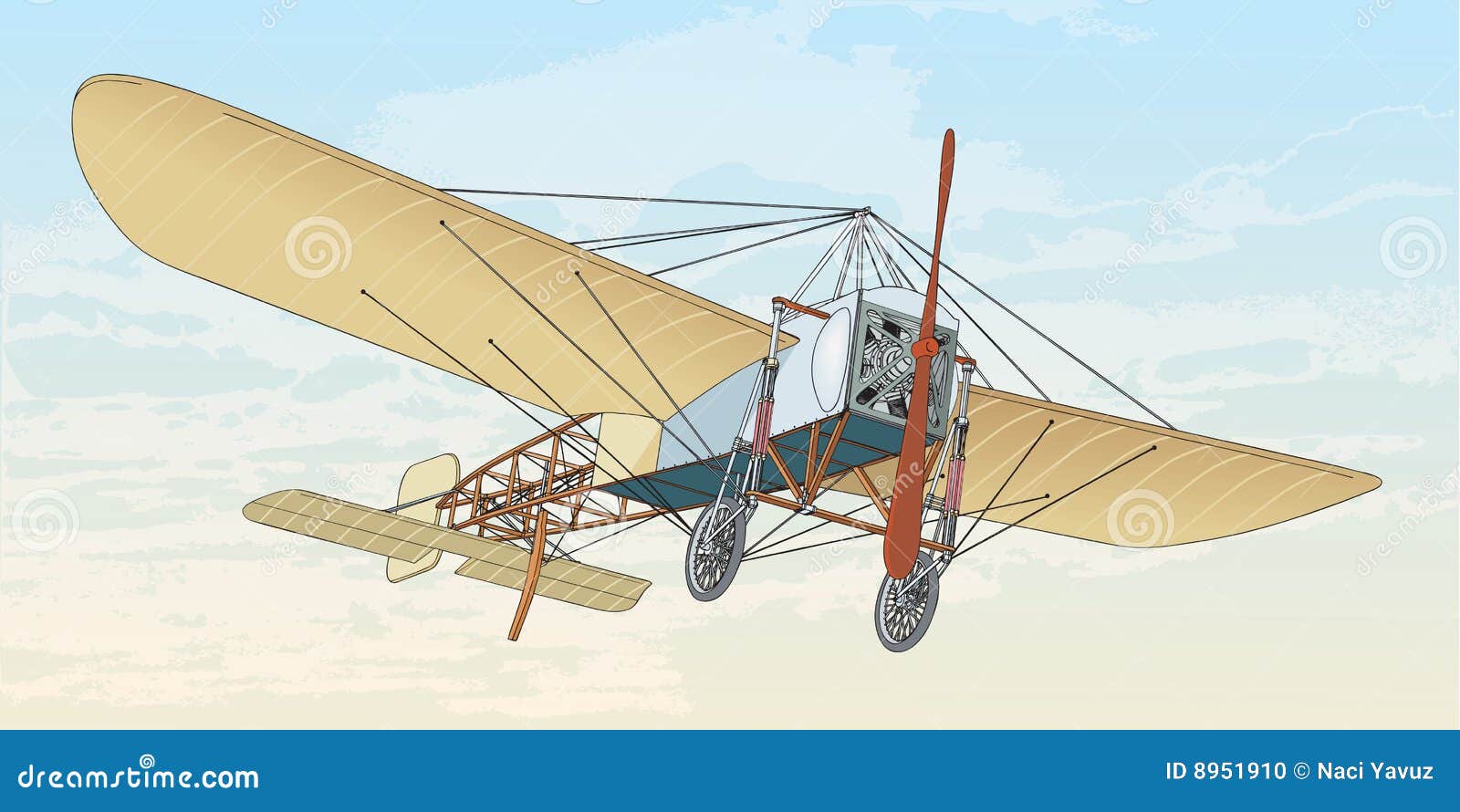 Bleriot XI stock vector. Illustration of propeller, airplane - 8951910