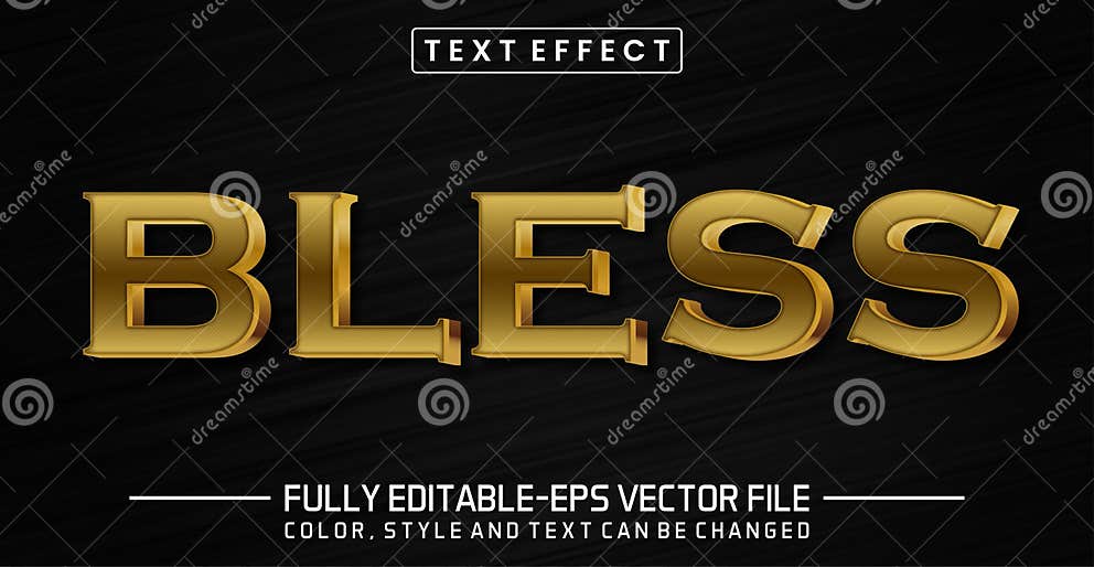 Bless Editable Text Effect - Bless Text Style Theme Stock Vector ...