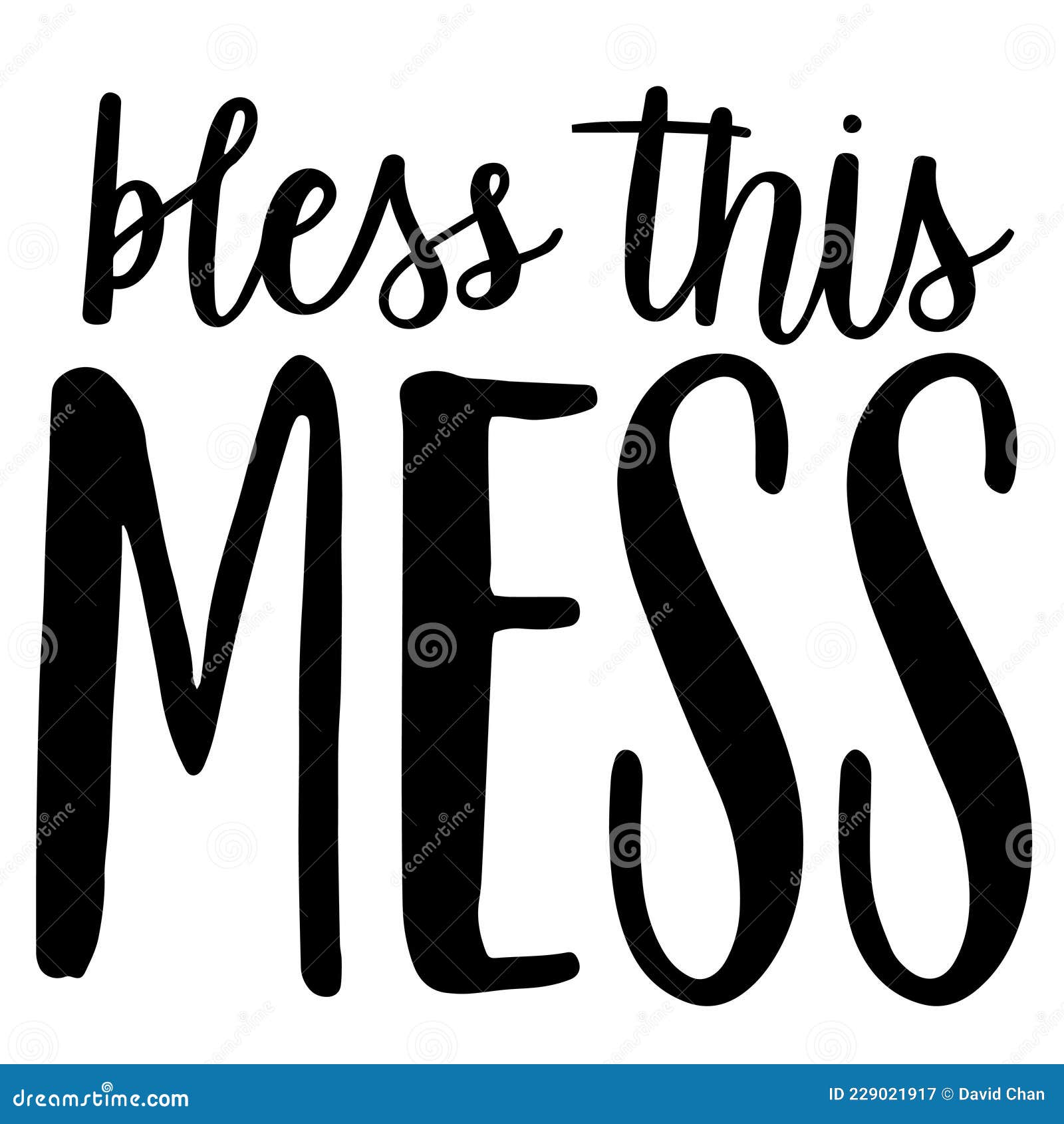 Bless this Mess Inspirational Quotes Stock Vector - Illustration of ...