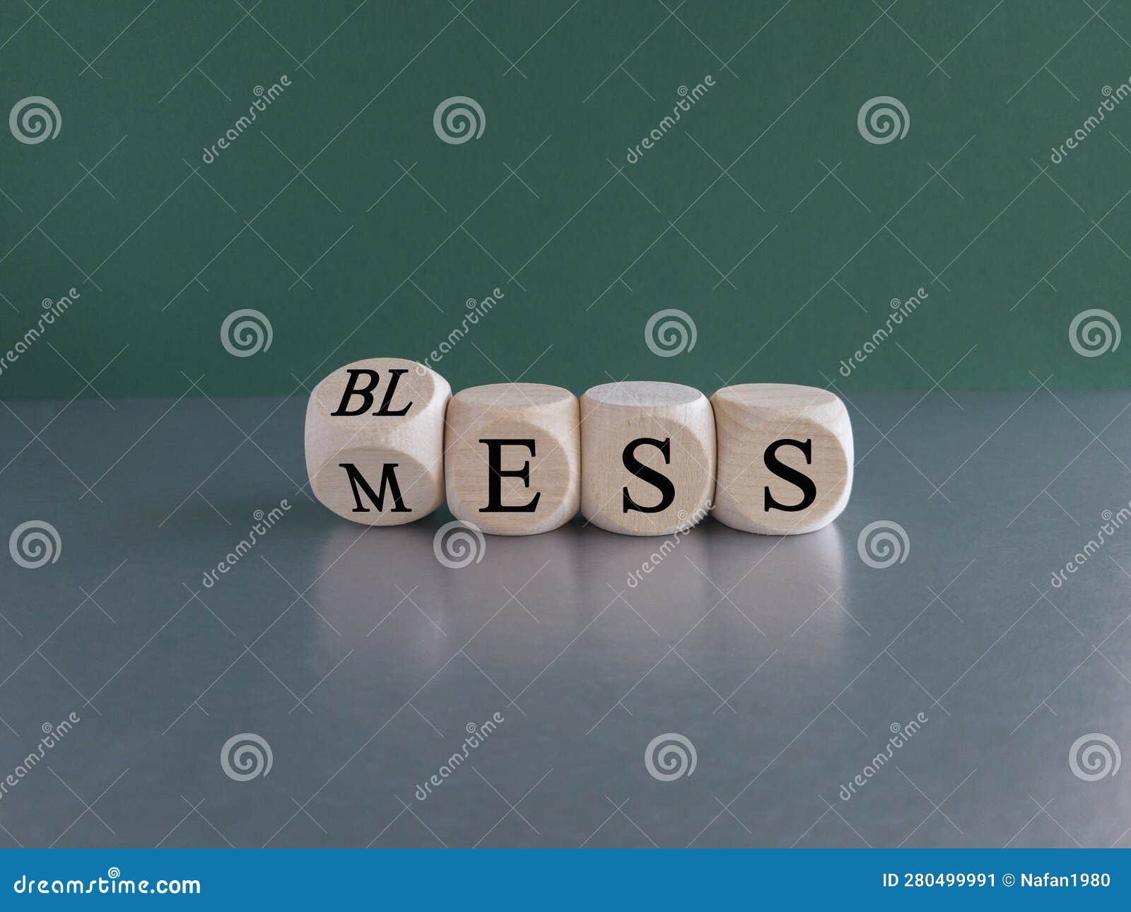 Bless Mess Symbol. Turned the Cube and Changes the Word Mess To Bless ...