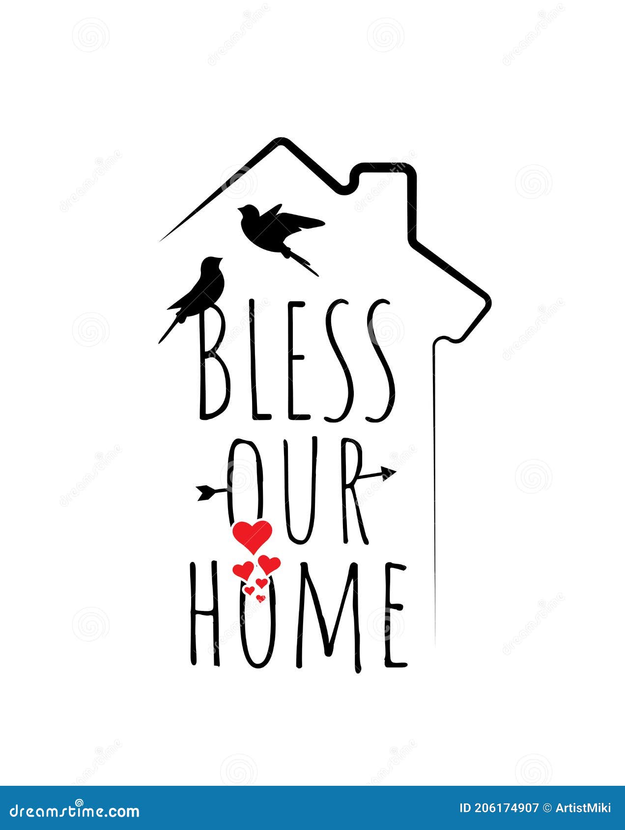 Bless Our Home, Vector. Wording Design, Lettering Isolated on White ...