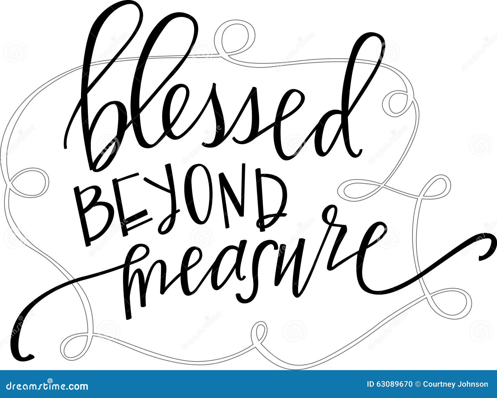 Blessed Beyond Measure -Faith Quote Vector Typography. | CartoonDealer ...