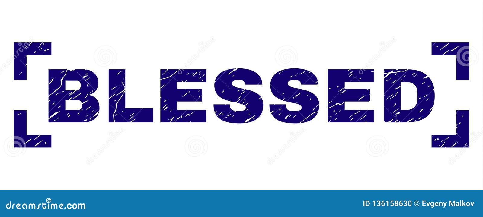 Scratched Textured BLESSED Stamp Seal Inside Corners Stock Vector ...