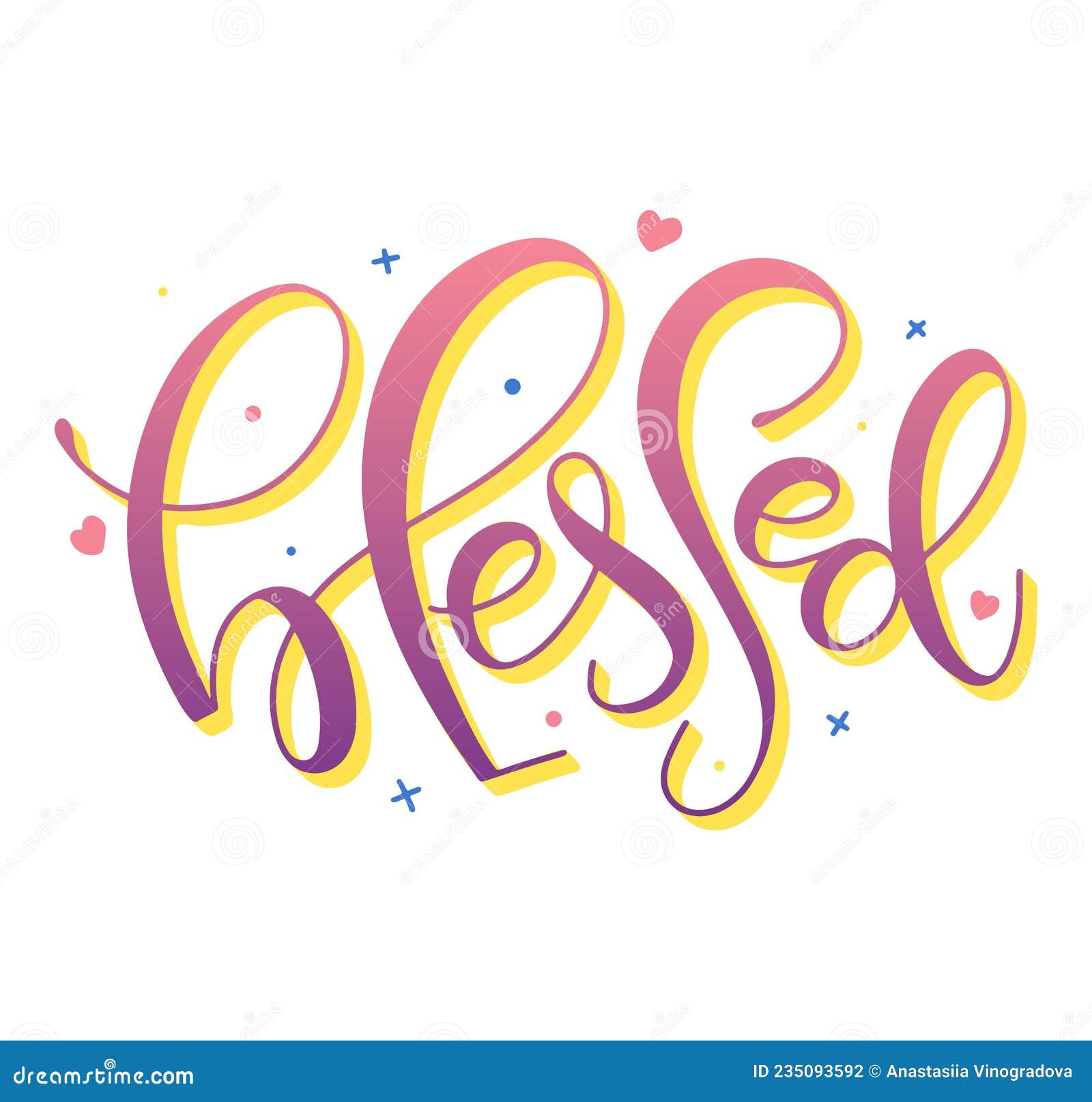 Blessed - Colored Vector Illustration Isolated on White Background ...