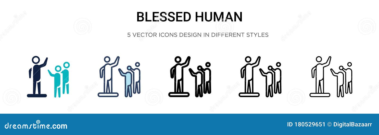 Blessed Human Vector Icon On White Background. Flat Vector Blessed ...