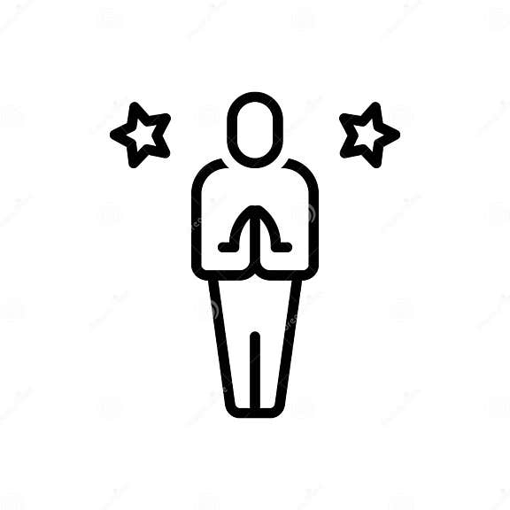 Black Line Icon for Blessed, Pray and Hand Stock Vector - Illustration ...