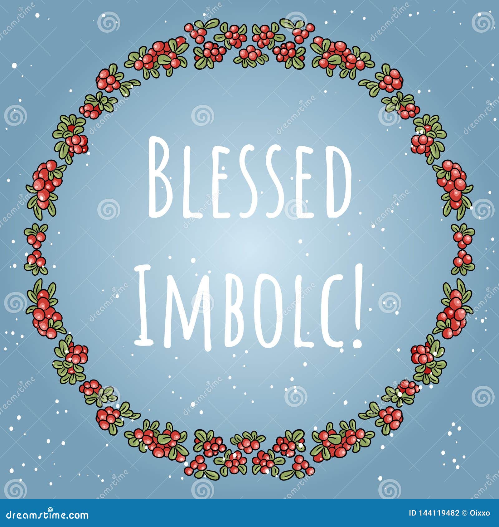 Blessed Imbolc the Beginning of Spring Pagan Holiday Text in a Wreath ...
