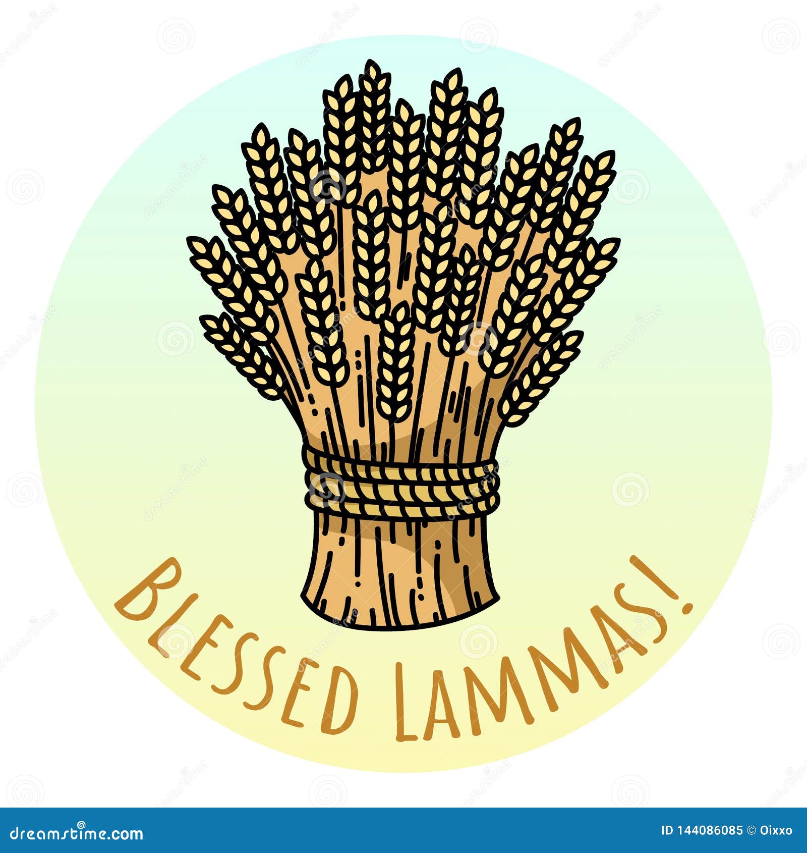 Blessed Lammas. Sheaf of Wheat, Vector Illustration Stock Vector ...