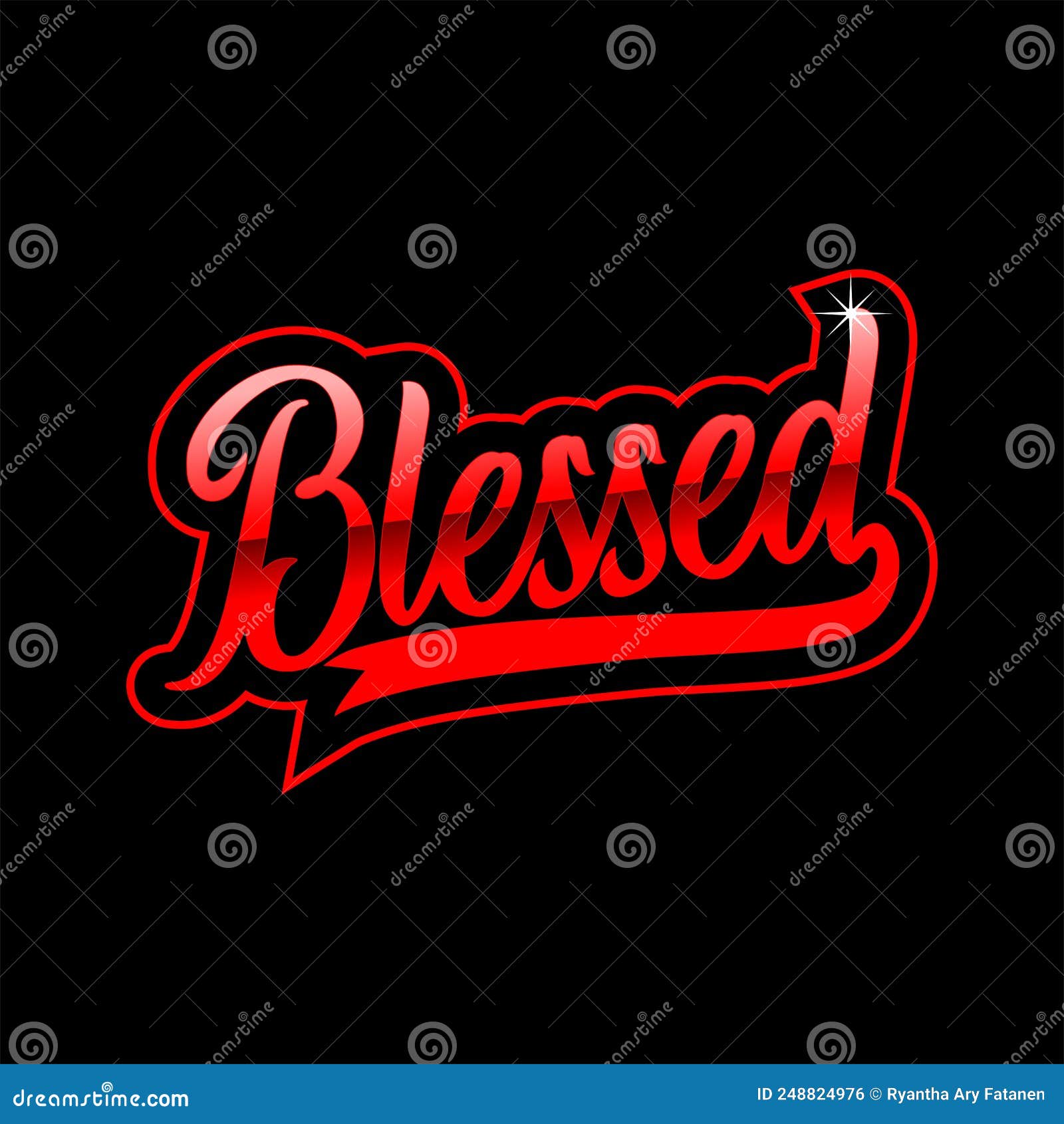Blessed Lettering Typography Font Stock Vector - Illustration of line ...