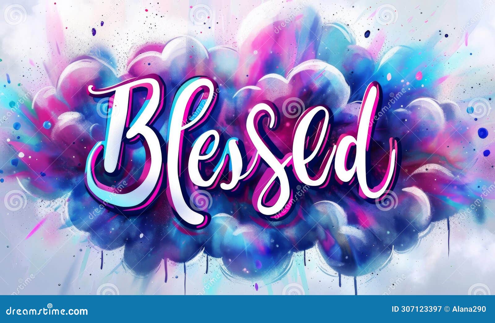 Blessed - Motivational Message. Handwritten Modern Calligraphy ...