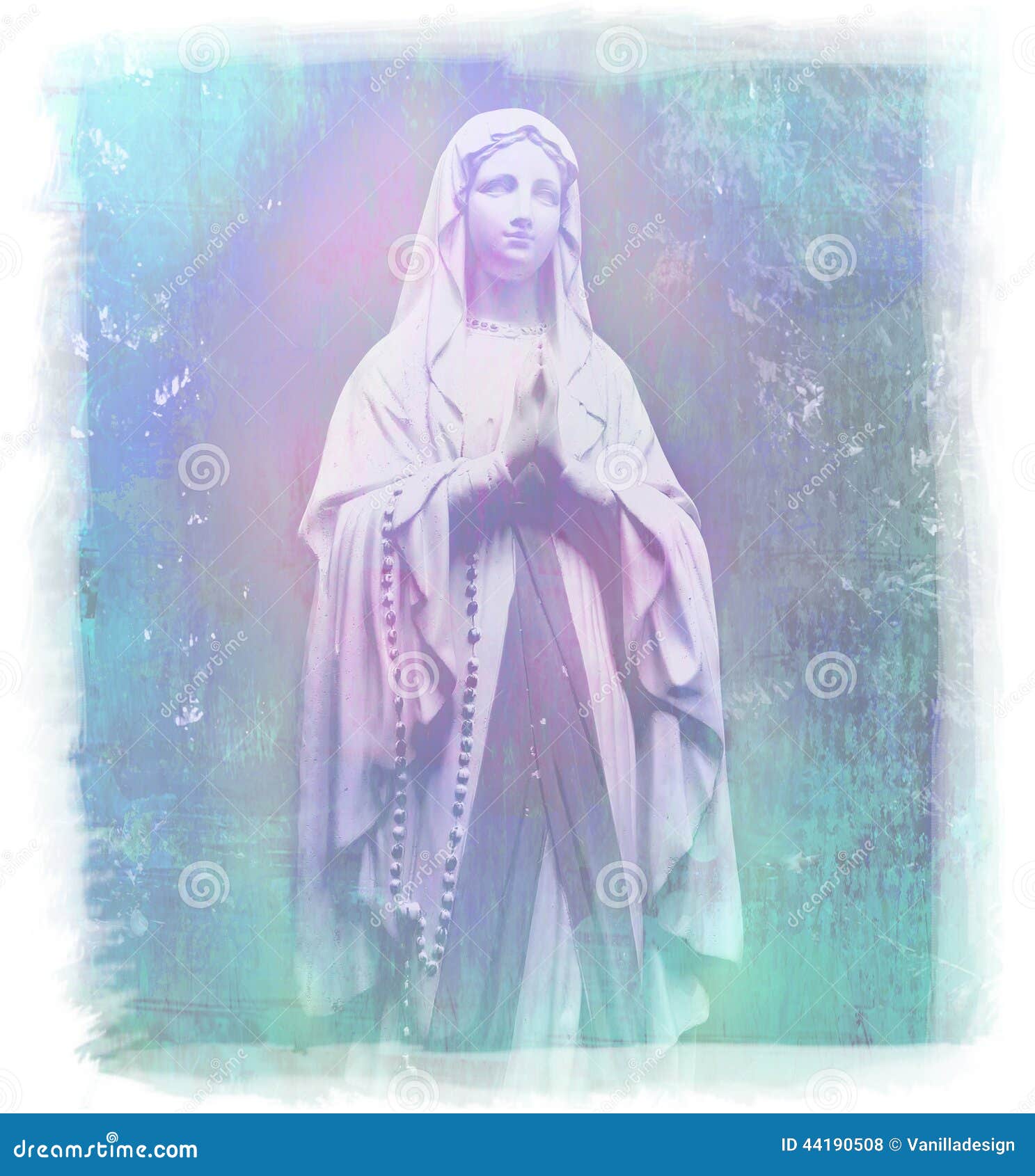 Blessed Virgin Mary Portrait Stock Illustration - Illustration of halo ...