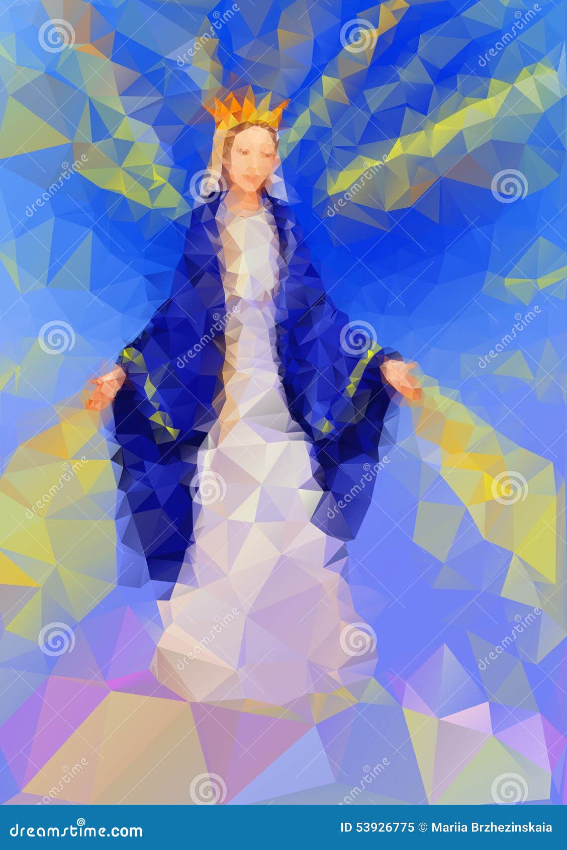 Blessed Virgin Mary Queen stock vector. Illustration of monastery ...