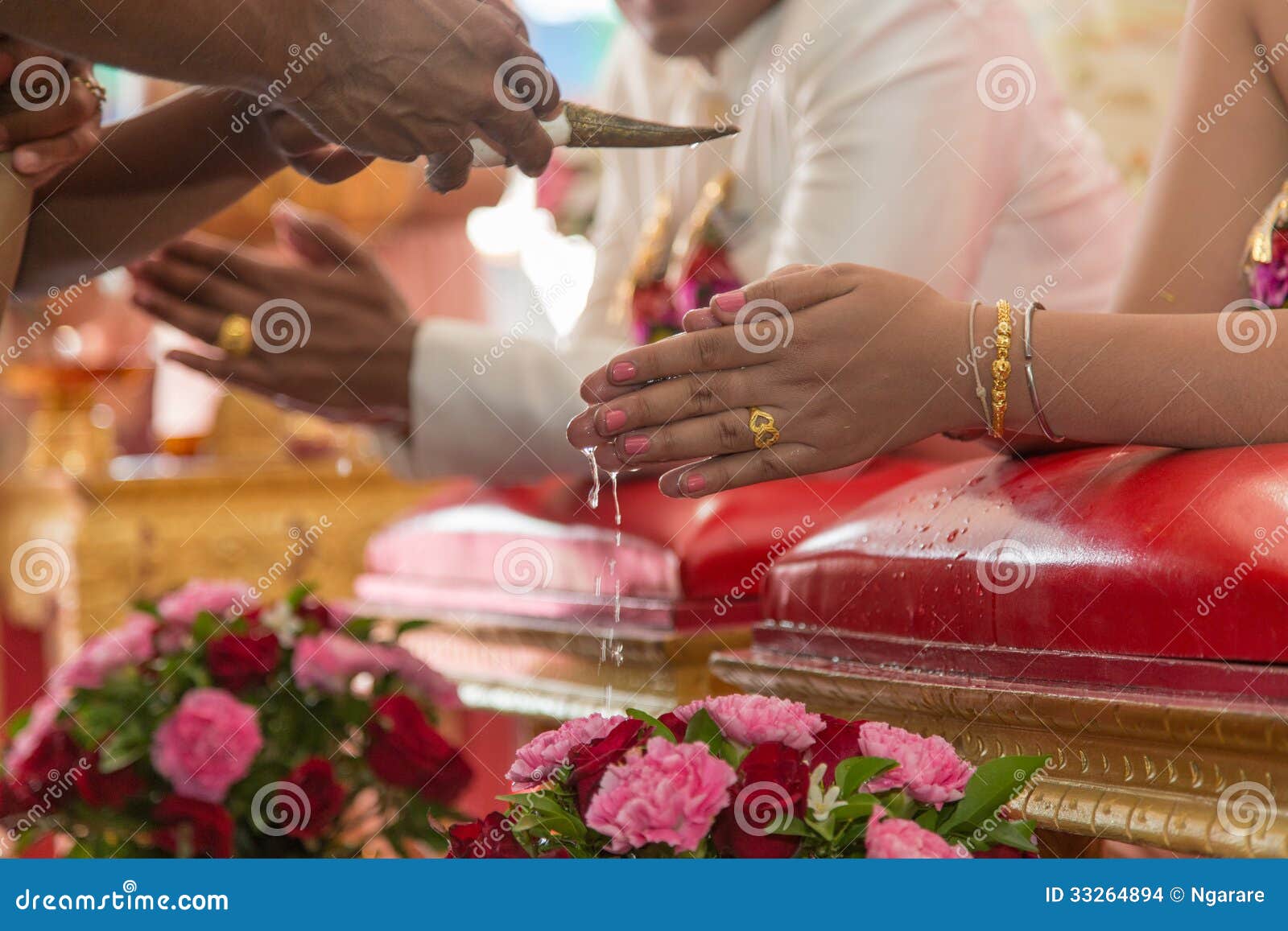 Blessed Water Poured Out in Thai Wedding Ceremony Stock Photo - Image ...
