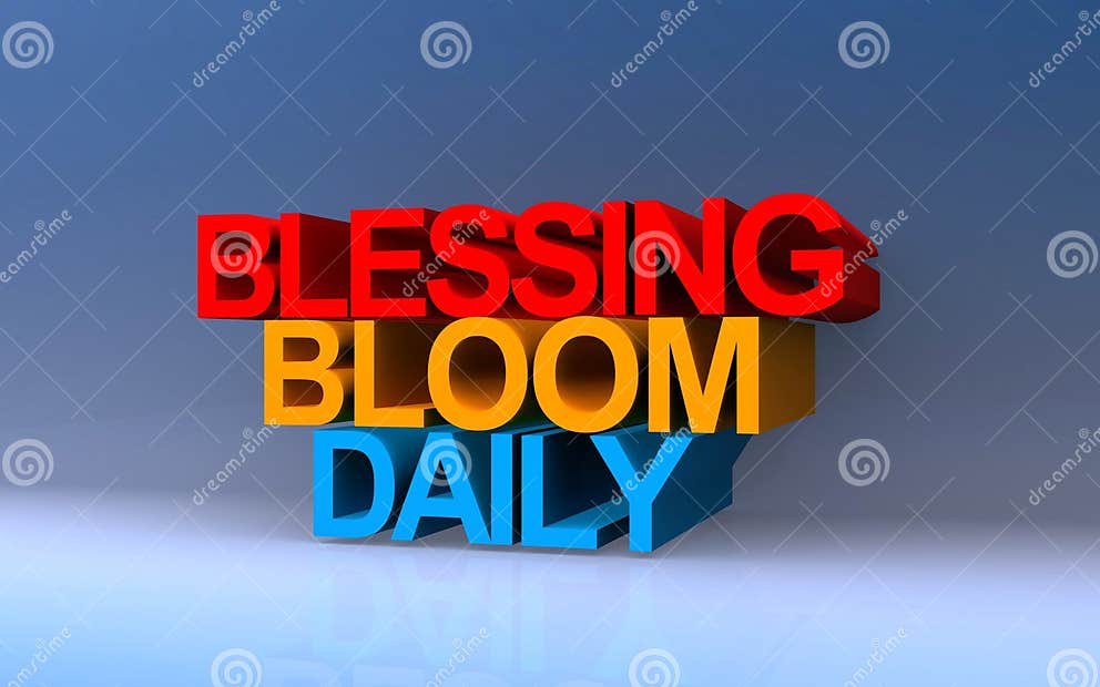 Blessing Bloom daily on Blue Stock Illustration - Illustration of topic ...