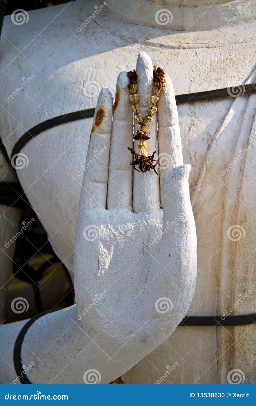 The Blessing Hand of Buddha Sculpture Stock Photo - Image of pray ...