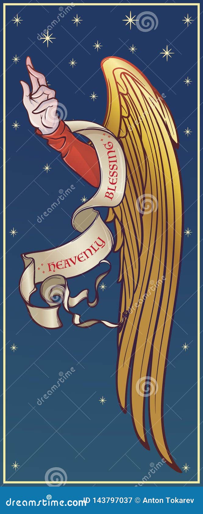 Blessing Hands. Black And White Linear Drawing Isolated On White ...