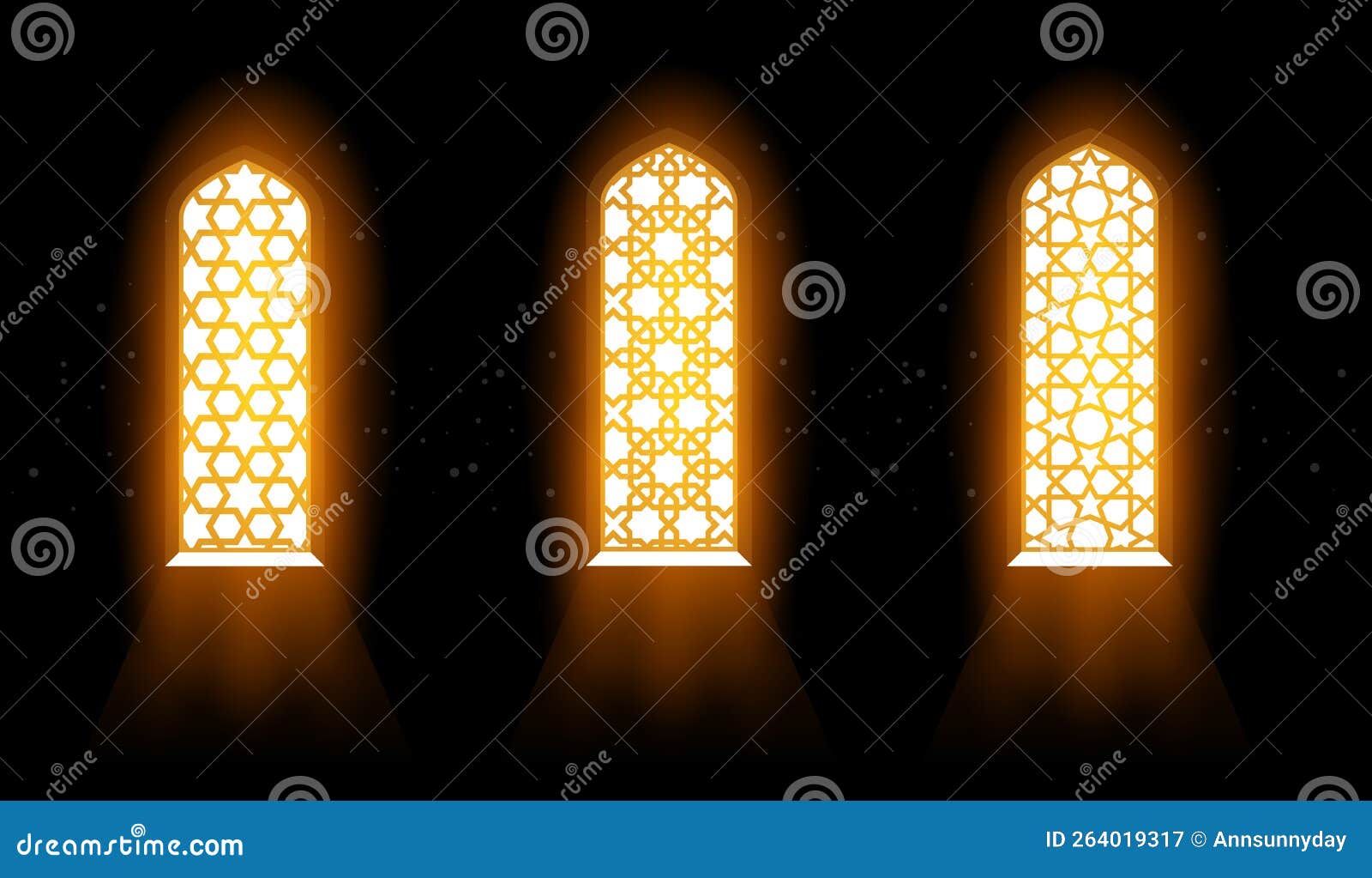 Blessing Light Flows through Mosque Window, Radiance Via Stained-glass ...