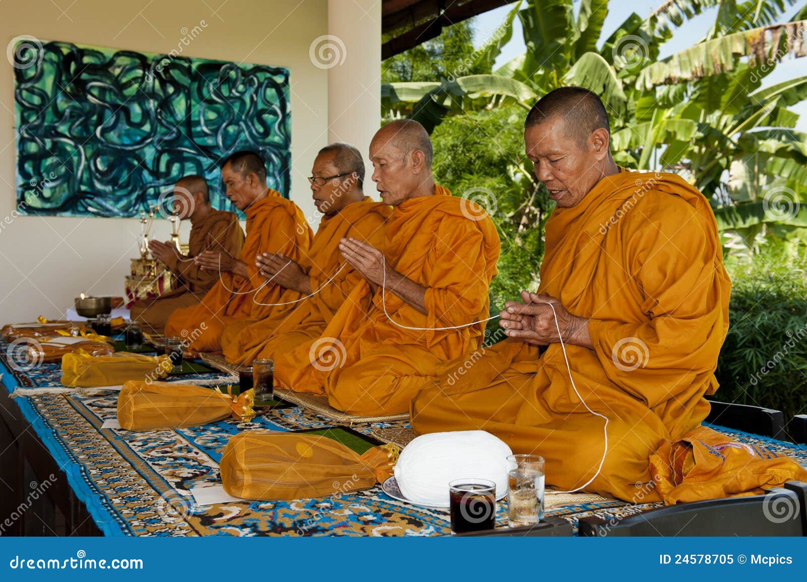 Blessings by thai monks editorial image. Image of faith - 24578705