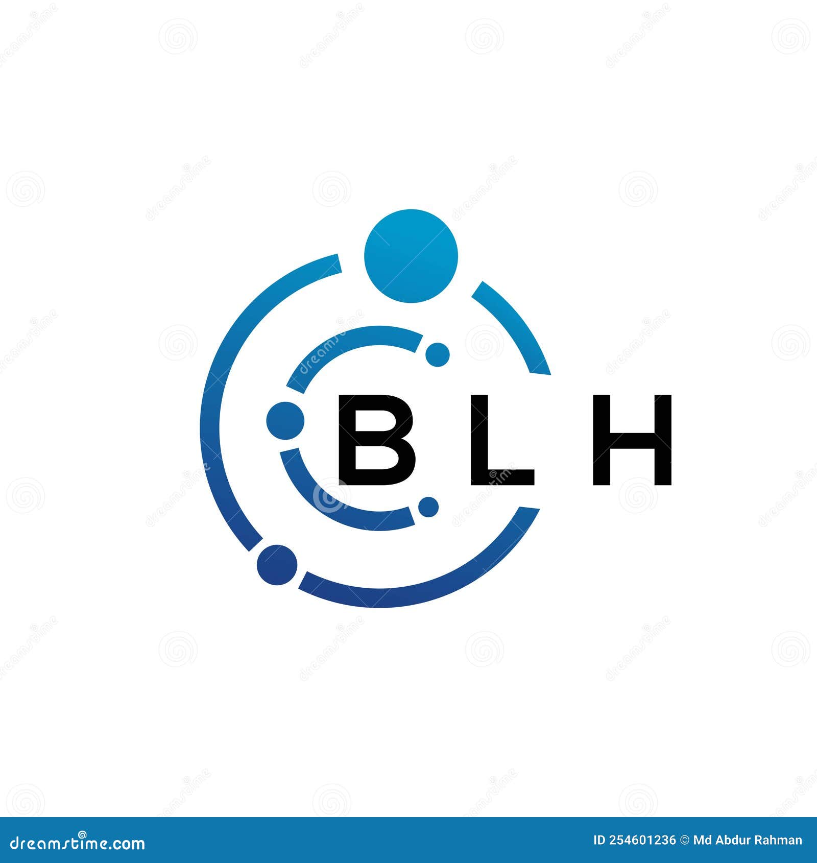 BLH Letter Logo Design on White Background. BLH Creative Initials ...