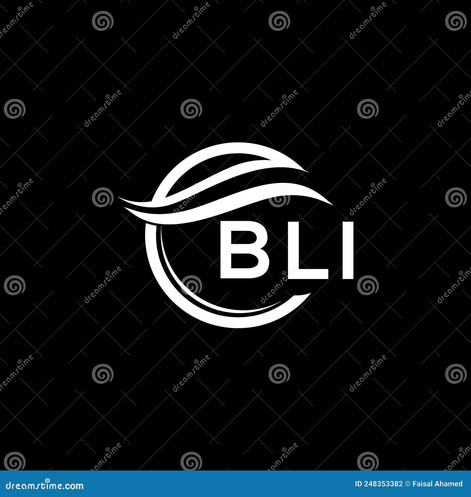BLI Letter Logo Design on Black Background. BLI Creative Circle Letter ...