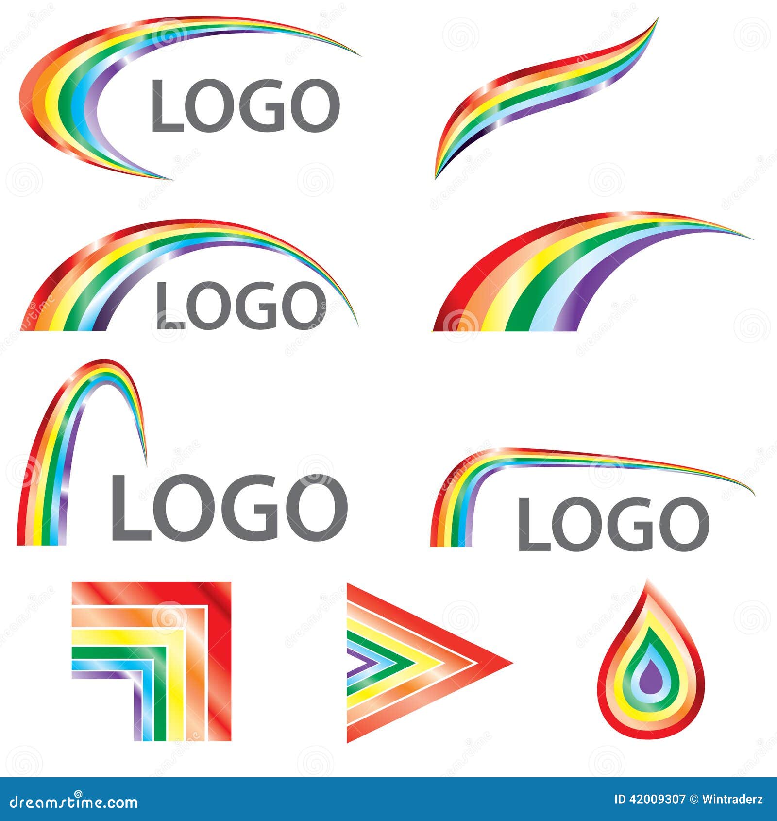 Blick Logo Template Colorfull-Regenbogen-3D Vektor Abbildung ...