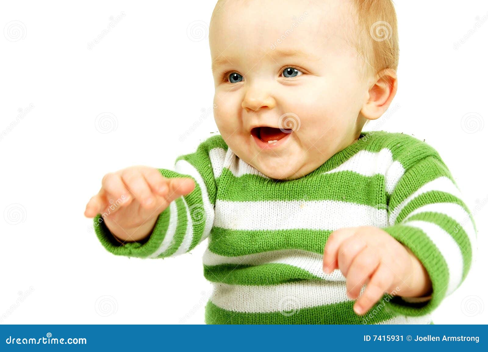 Blije Baby stock afbeelding. Image of weinig, gelach, leuk - 7415931