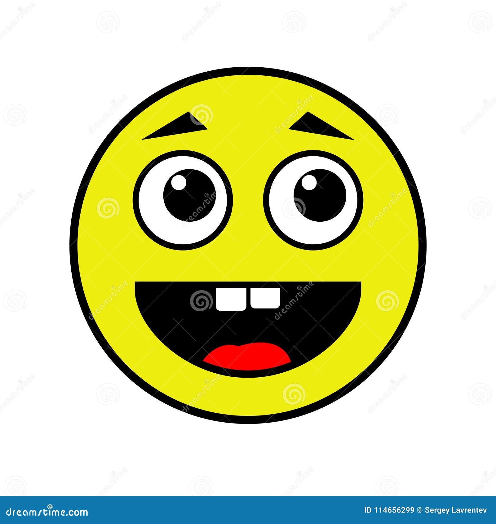 Blije Smiley Op Een Witte Achtergrond Vector Illustratie - Illustration ...