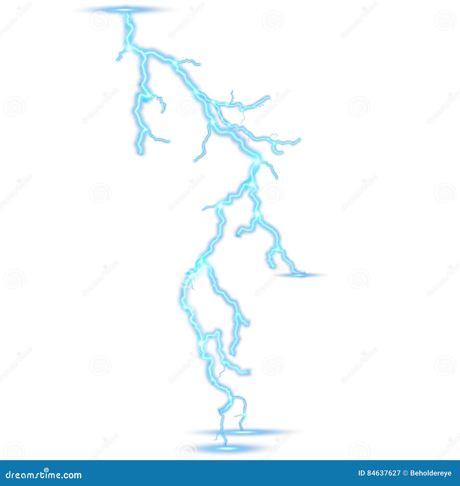 Bliksem Op Witte Achtergrond Wordt Geïsoleerd Die Eps 10 Vector ...