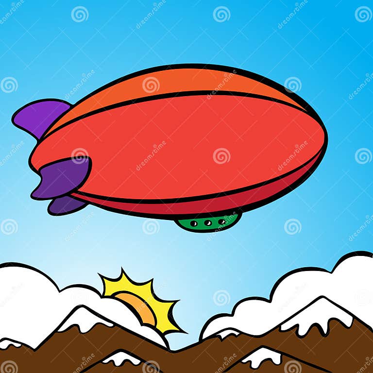 Blimp stock vector. Illustration of helium, cloud, blimp - 10415903