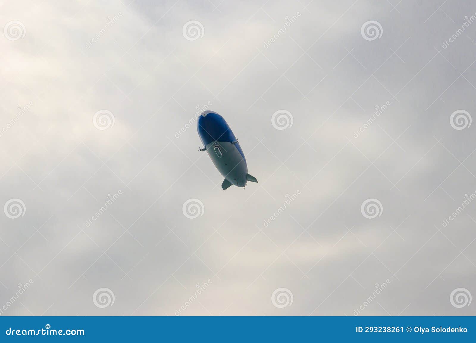 Blimp, Airship or Dirigible Flying in Sky Stock Image - Image of light ...