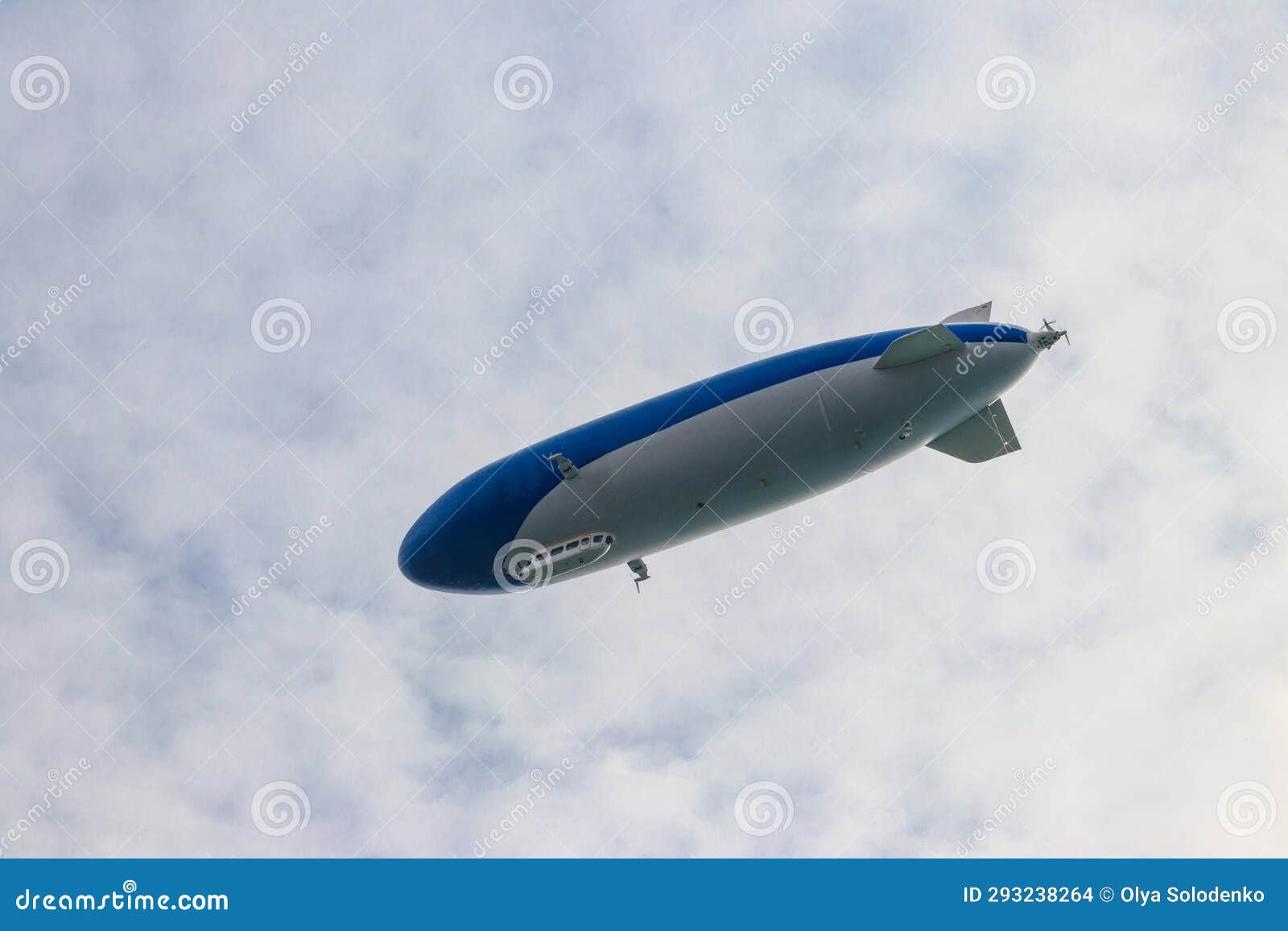 Blimp, Airship or Dirigible Flying in Sky Stock Photo - Image of ...