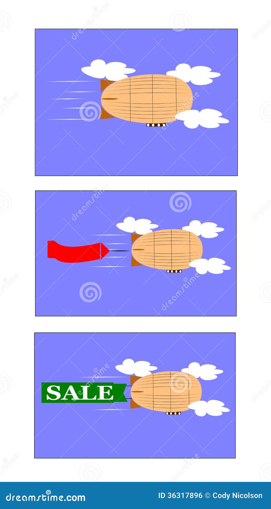 Blimp with sales message stock vector. Illustration of design - 36317896