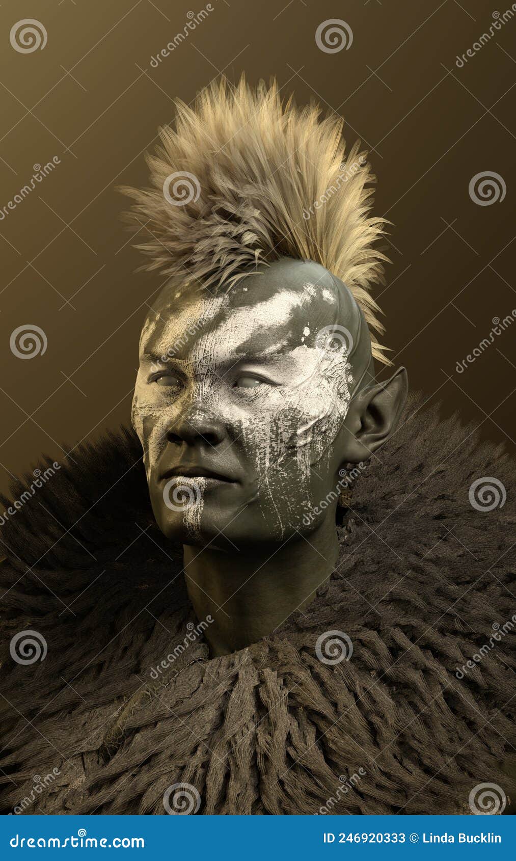 Blind Alien Warrior stock illustration. Illustration of scarred - 246920333