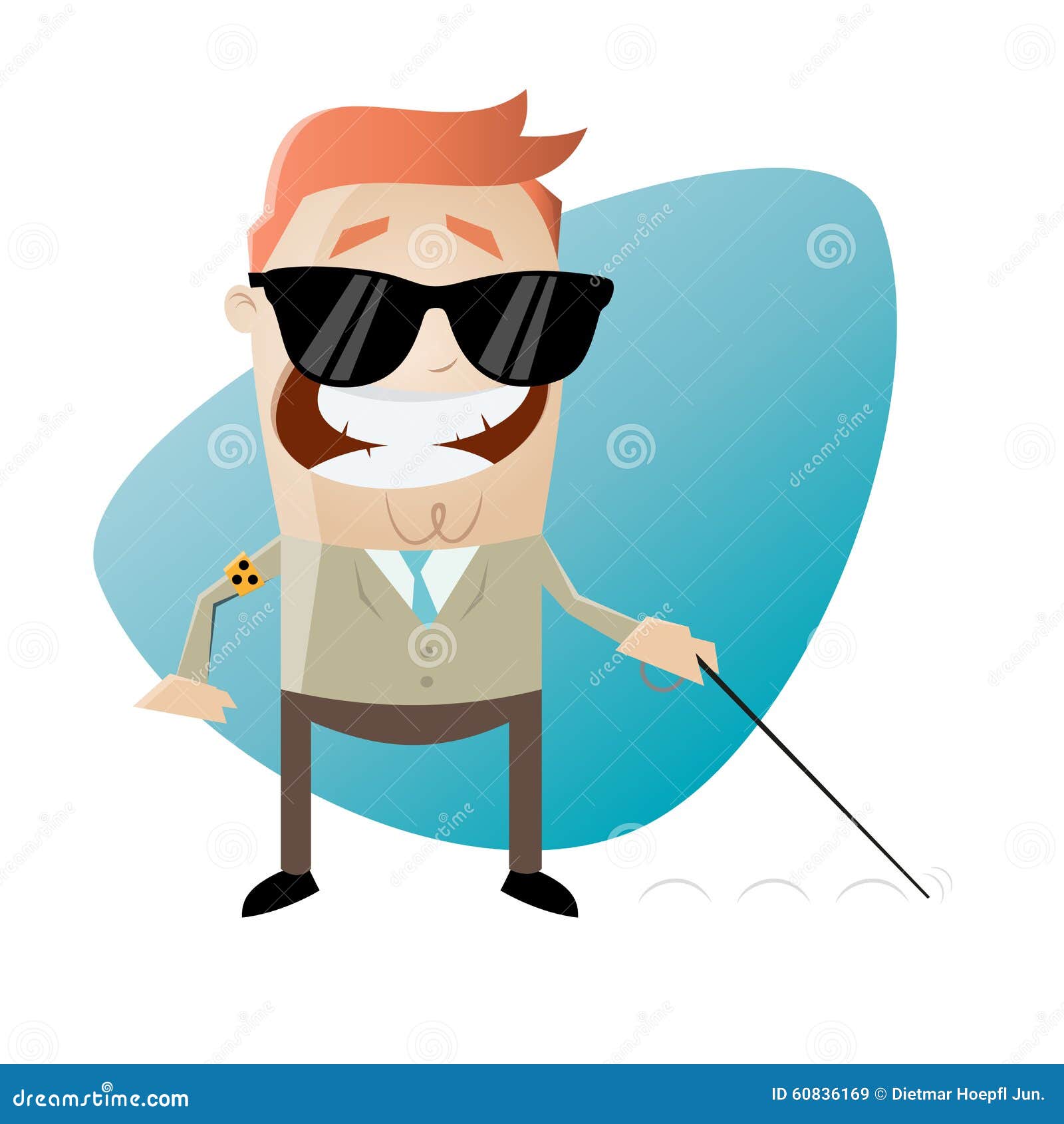 Blind cartoon man stock vector. Illustration of retro - 60836169