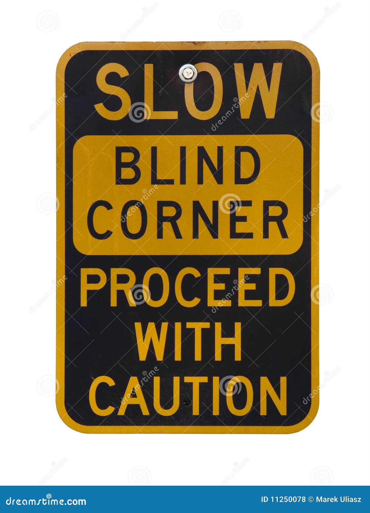Blind corner warning sign stock photo. Image of hazard - 11250078