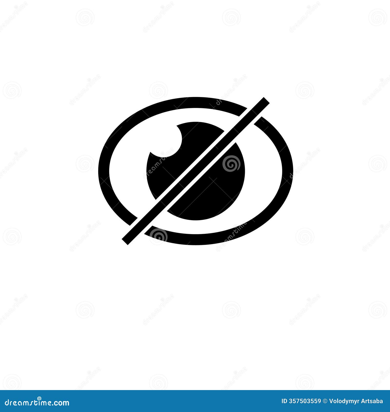 Hidden Visibility Icon, Eye With Restricted View Symbol, Eye Disease ...