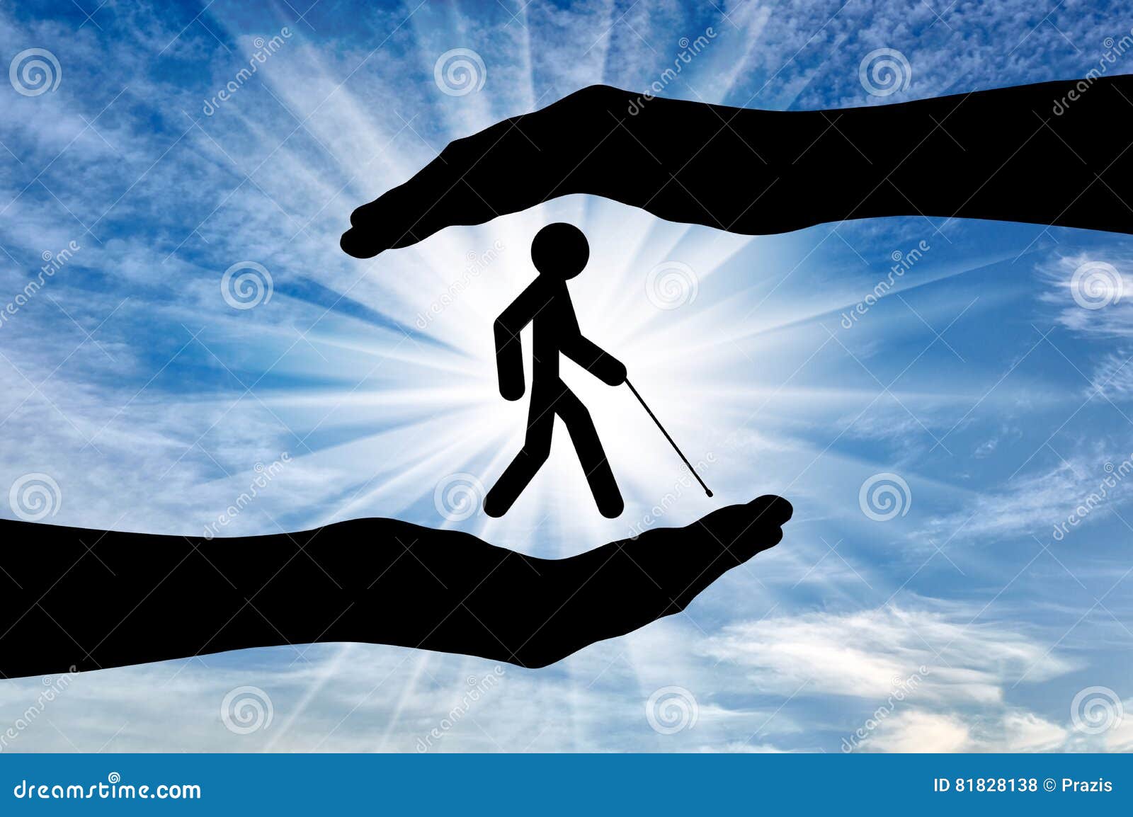 Blind Disabled in Hands Day Stock Illustration - Illustration of ...