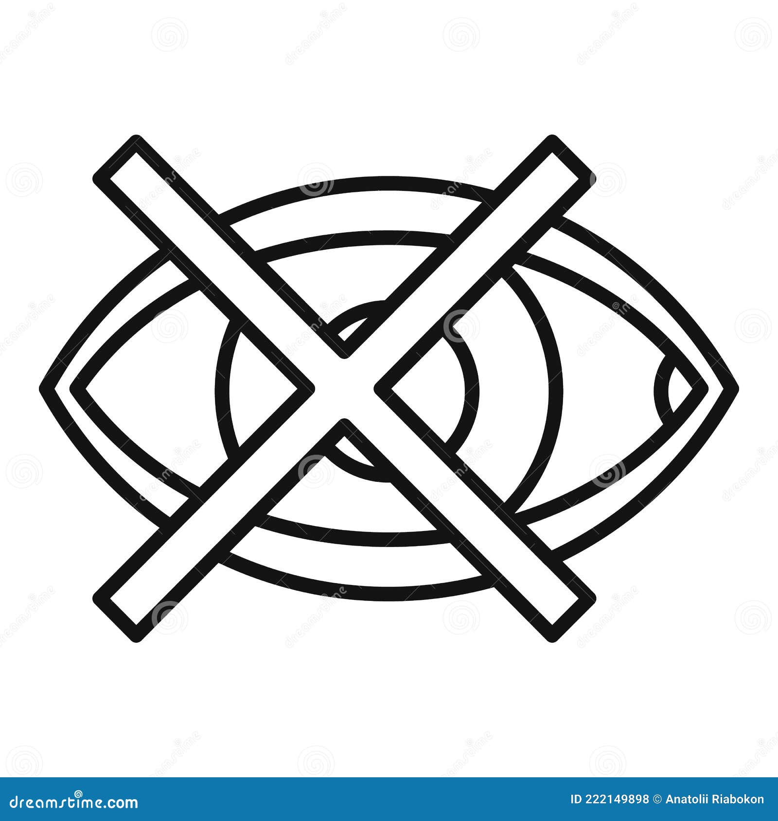 Blind Eye Icon, Outline Style Stock Vector - Illustration of blindness ...