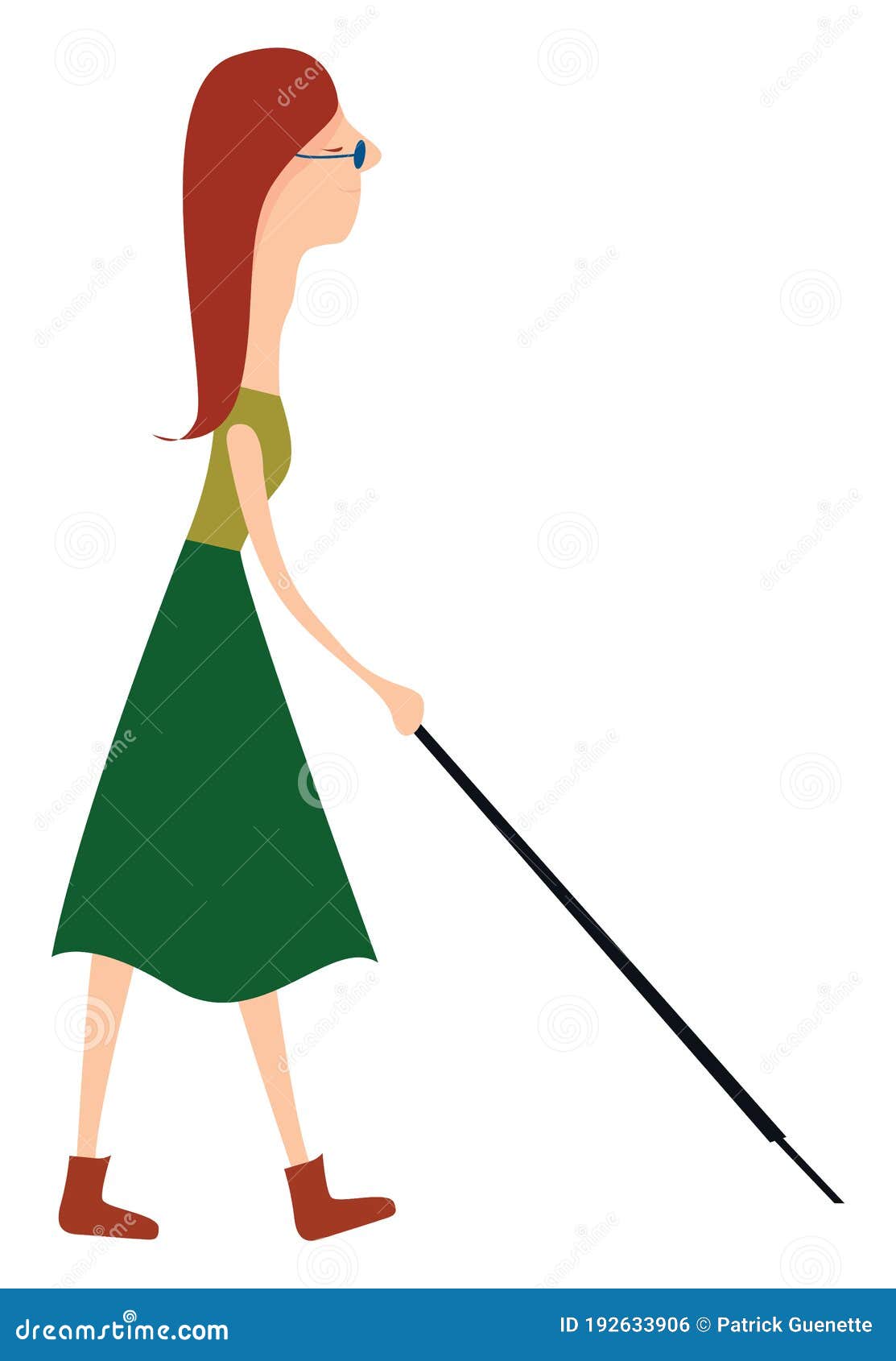 Blind Girl, Illustration, Vector Stock Vector - Illustration of look ...