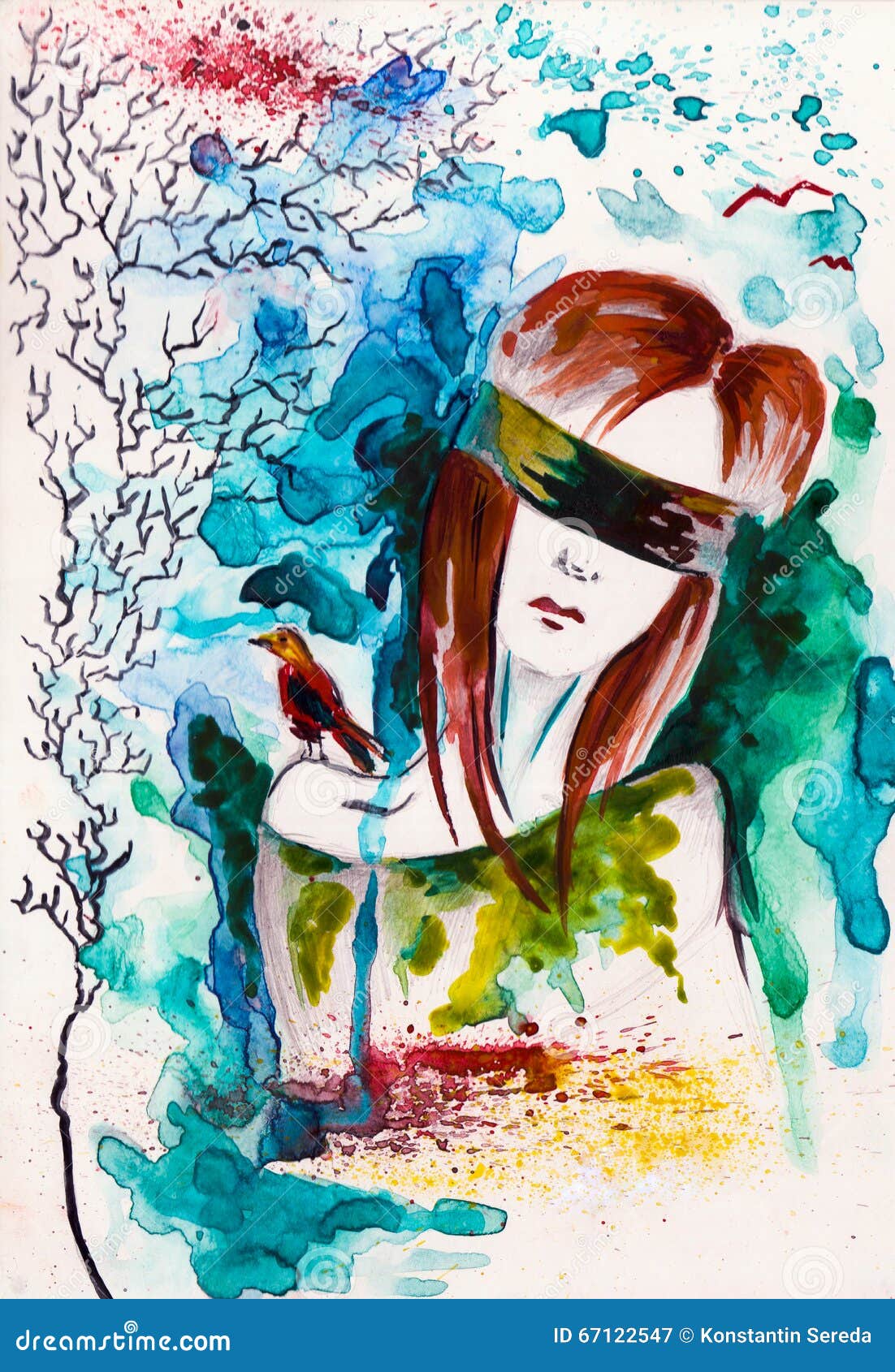 Blind Girl With Walking Cane Crossing The Pedestrian Crossing Road ...