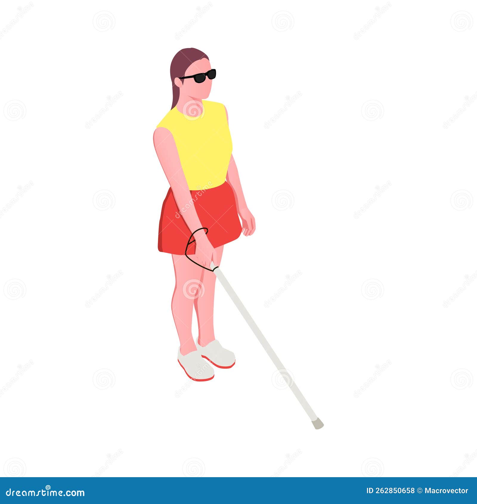 Blind Girl Isometric Composition Stock Vector - Illustration of ...