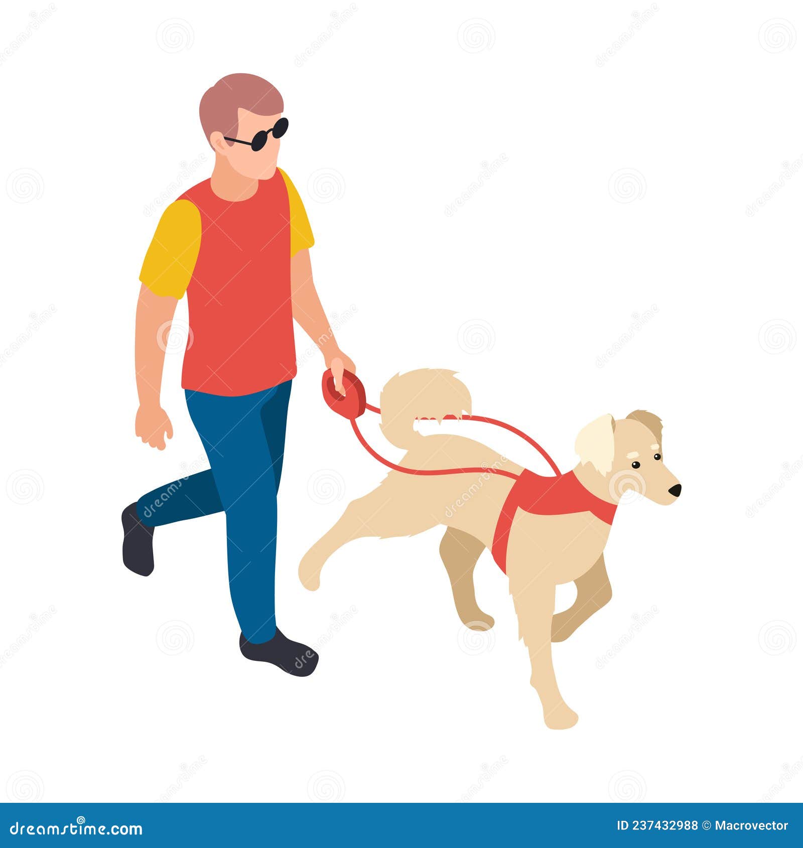 Blind Man With Guide Dog Cartoon Illustration | CartoonDealer.com ...