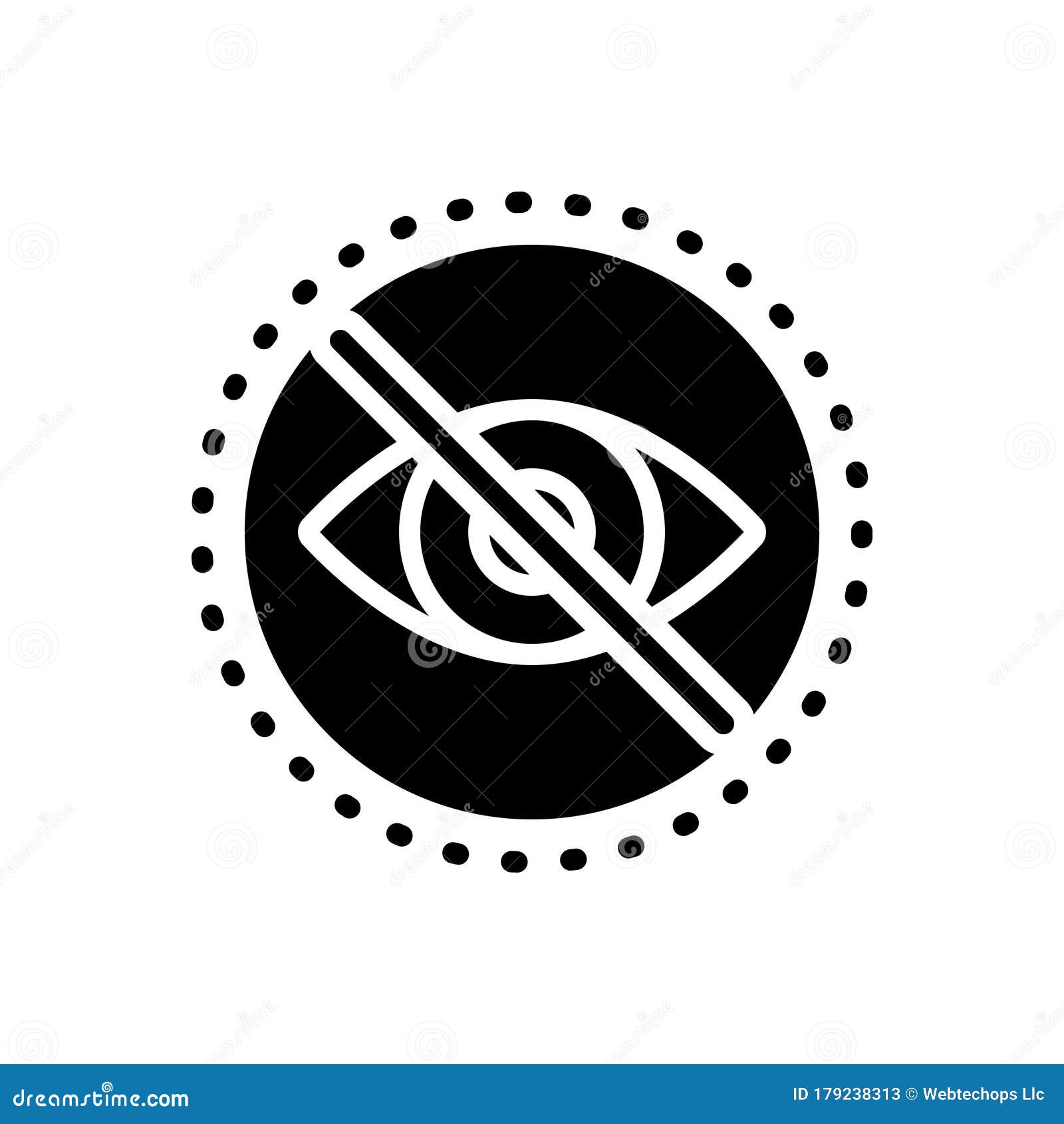 Black Solid Icon for Blind, Blindness and Forbidden Stock Vector ...