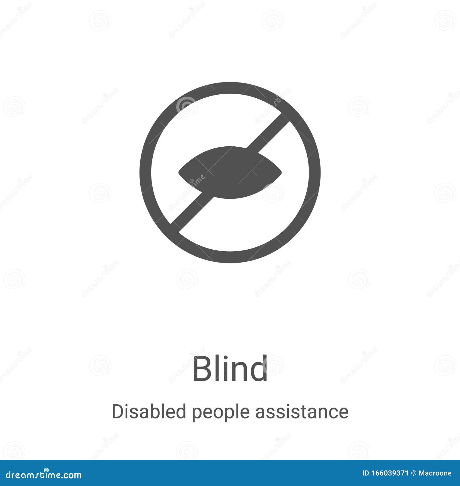 Blind Icon Vector from Disabled People Assistance Collection. Thin Line ...