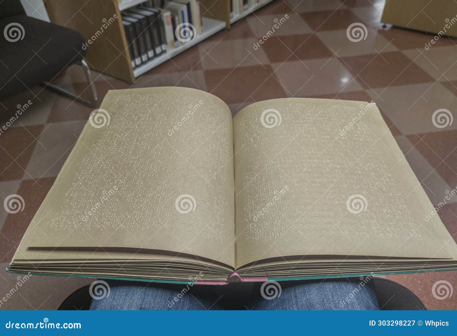 Blind Male Reading Braille Language Book at Library Stock Image - Image ...