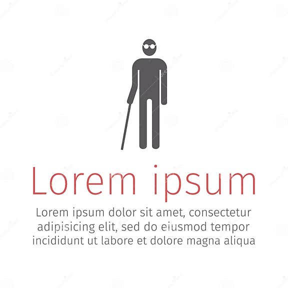 Blind Man Icon Vector Sign. Stock Vector - Illustration of design, flat ...